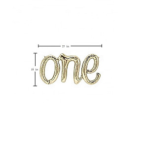 GUGELIVES Hanging Foils Script Balloon “ONE” Word - 30” Classic Gold Air Balloons - Set of 1 Balloon - Perfect for Baby Shower, Happy Birthday or Any Party Decorations