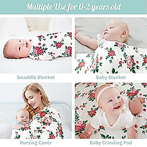 Baby Swaddle Blanket Unisex Swaddle Wrap Soft Silky Bamboo Muslin Swaddle Blankets Neutral Receiving Blanket for Boys and Girls, Set of 4 Large 47 x 47 inches