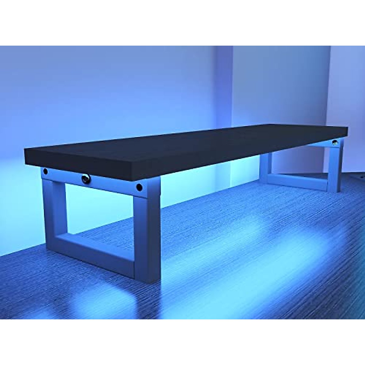 SZXKT Gaming Desk with Monitor Stand and Power Outlets,l Shaped Desk with Storage and LED Lights,Home Office Reversible Corner Computer Desk with Hooks (Black)