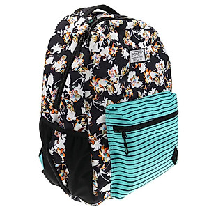 HOOEY Recess 25 Liter Multipurpose Backpack Rain Cover Hat Strap Laptop Sleeve Hydro Pockets (Black/White/Teal)