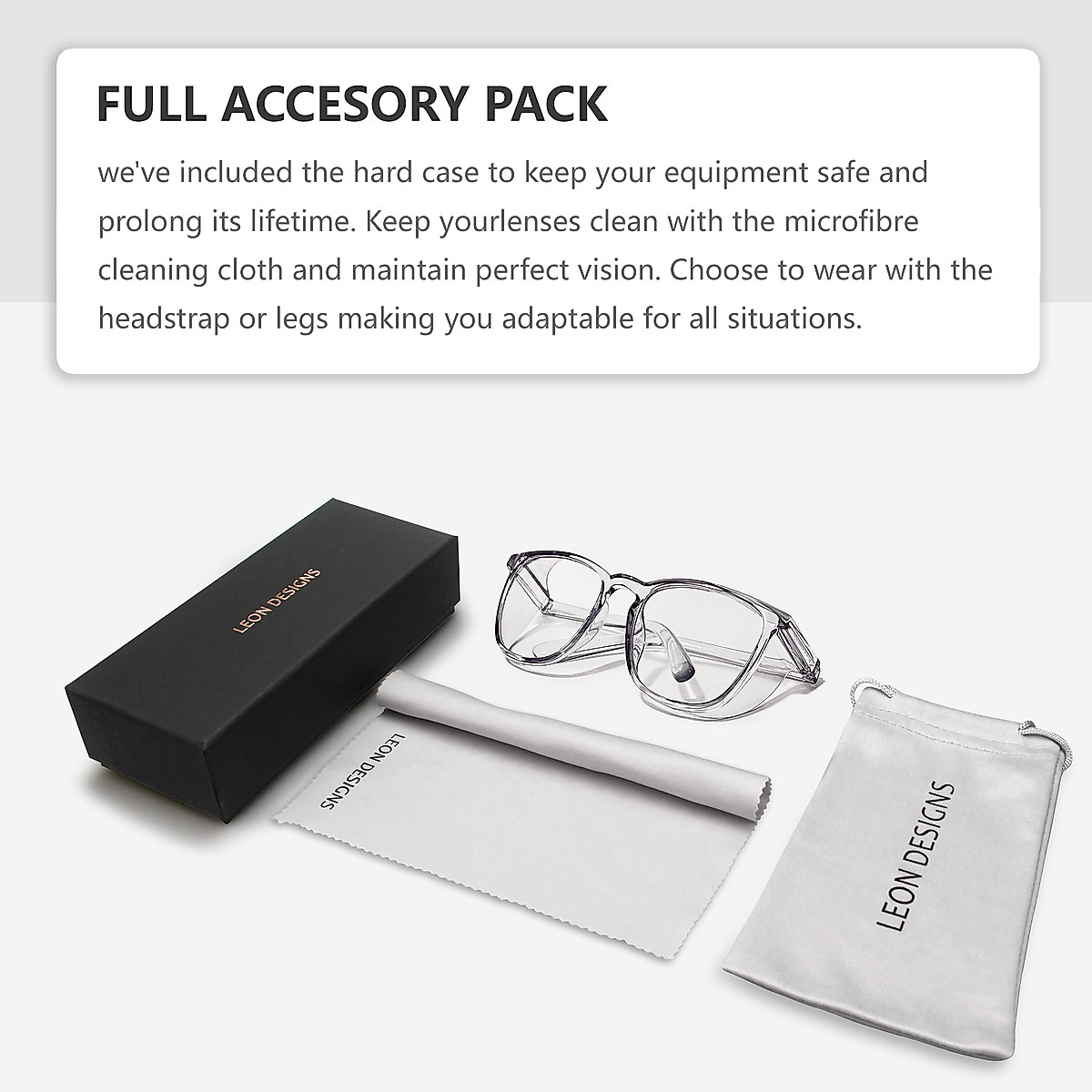 LeonDesigns Safety Glasses Anti-Fog Goggles Z87.1 Blue Light Blocking Anti-Dust UV Protection Glasses For Men Women (Square black1)