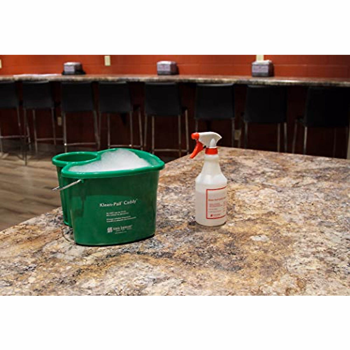 San Jamar KP500 Kleen-Pail Commercial Cleaning Caddy System, Green