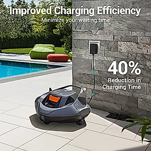 Gosvor Cordless Robotic Pool Cleaner, Pool Vacuum Cleaner Lasts 90 Mins, with Self-Parking Technology, LED Indicator, Automatic Pool Cleaners Ideal for Above/In-Ground Flat Pools up to 40 Feet