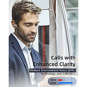 Bluetooth 5.3 Earbuds, HiFi Stereo with 13mm Special Driver, Wireless Headphones in Ear Light-Weight, LED Digital Display, 40H Playtime, IPX7 Waterproof, Bluetooth Earphones 4 Mics for Android iOS