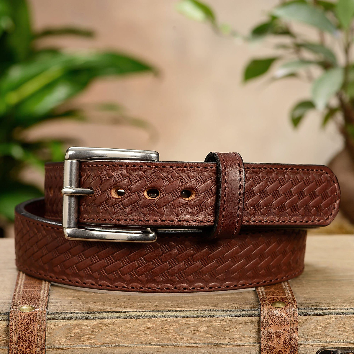 Bullhide Belts Mens Leather Belt for Casual Dress, 1.50" Wide 1.50" Wide, Brown, 38 Inches