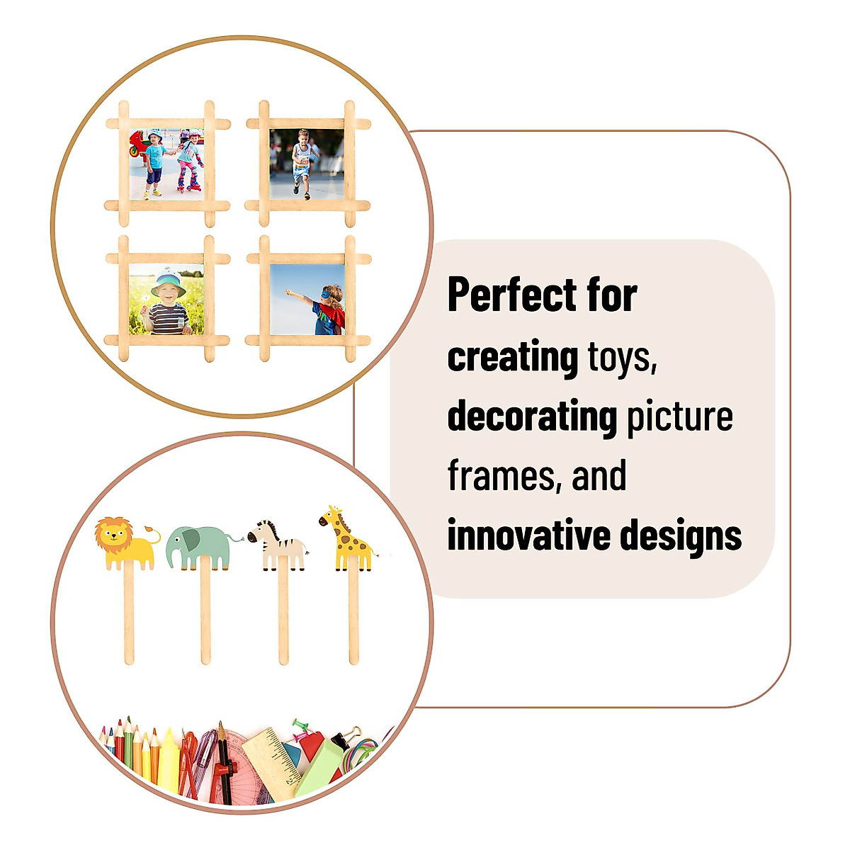 Mr. Pen- Popsicle Stick, Craft Sticks, 4.5 Inch, 200 Pack, Wax Sticks, Popsicle Stick Crafts for Kids, Wood Sticks, Wooden Sticks for Crafts, Sticks for Crafting, Ice Cream Sticks, Wood Craft Sticks