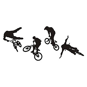 JUEKUI Bicycle Wall Sticker Art Living Room Bedroom BMX Bike Bicycle Wall Decor Sticker Vinyl Art Decal WS97 (Black)