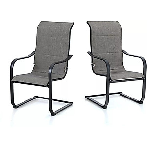 VcJta Outdoor Spring Dining Patio Chairs Set of 2 - Reliable Garden Porch Seating Furniture