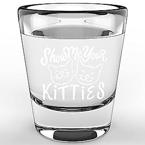 LitGifts Funny Cat Shot Glass, Cat Lover Gifts for Women or Men, Cat Themed Gifts for Cat Mom or Cat Dad, Kitty Gifts for Cat Owners, 1.75 Ounce White