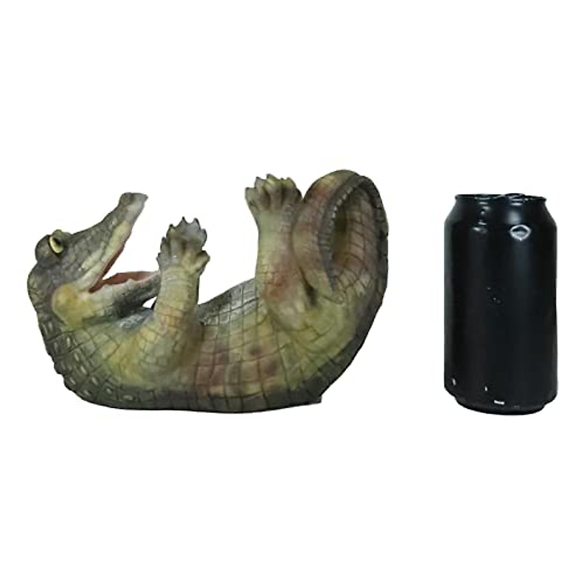 Ebros Gift Whimsical Comical Thirsty Alligator Crocodile Wine Holder Figurine 8.75" H Prehistoric Reptile Chompsy Gator Party Hosting Wine Rack Stand Decor
