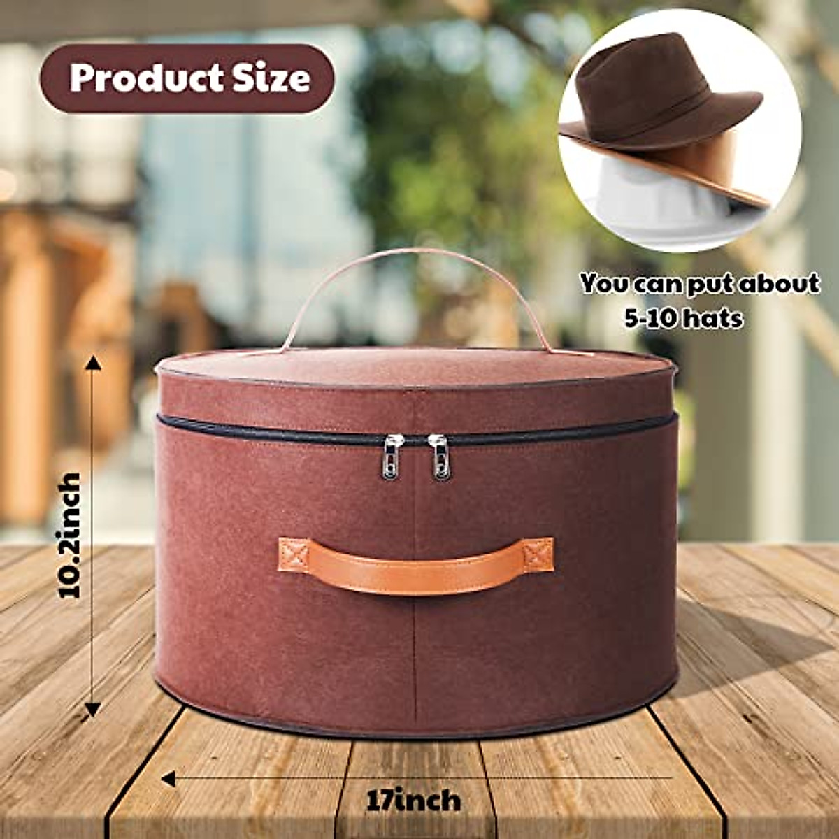 Munskine Hat Boxes for Women Storage & Men Hat Boxes With Lids - Large Capacity Hat Box Storage Round Box for Travel With Dust proof Lid Toy Storage