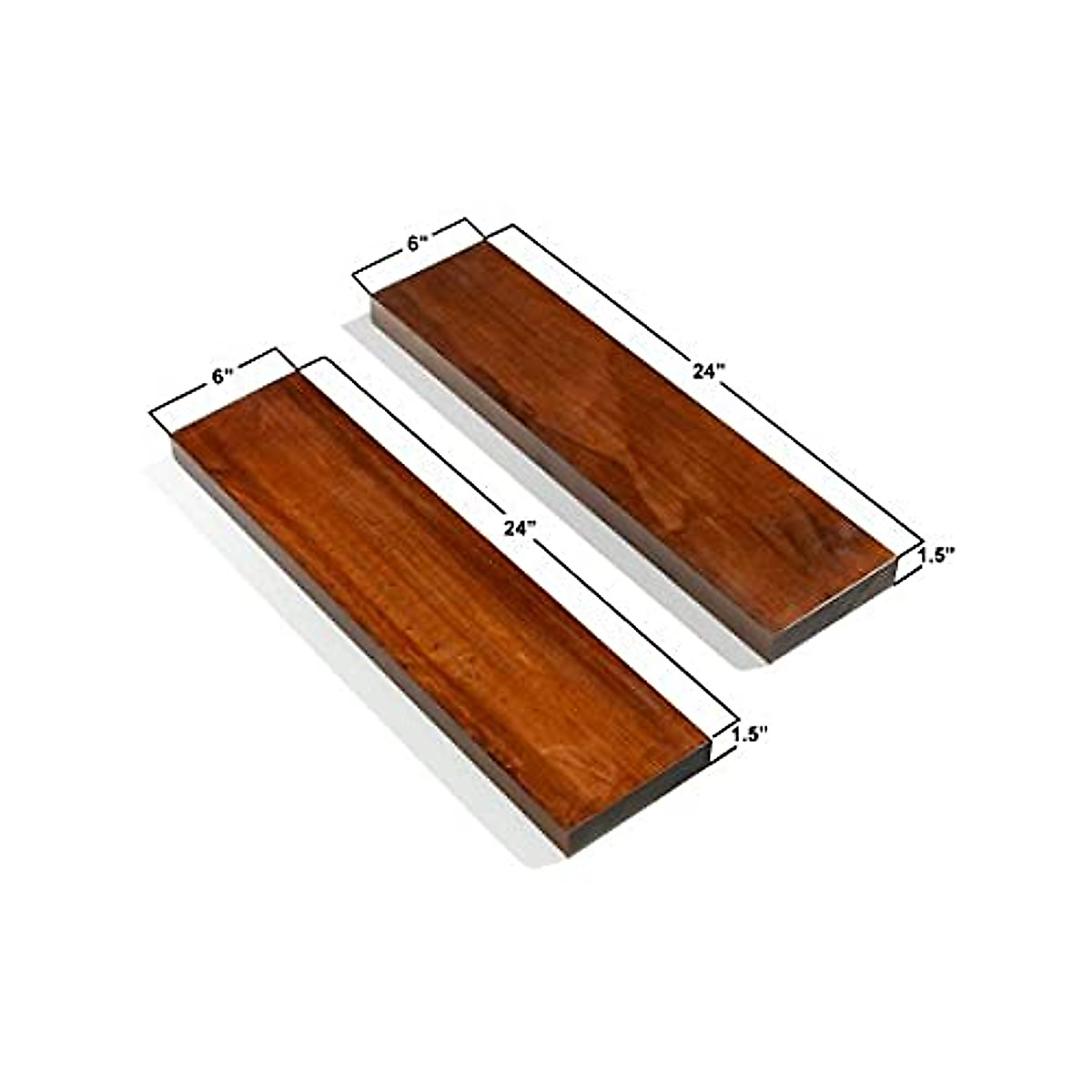 Mark One Home Goods Premium Floating Wood Shelf - Floating Wall Shelves, Hardware and Fasteners Included (2-Tier, 6 Inch Walnut)