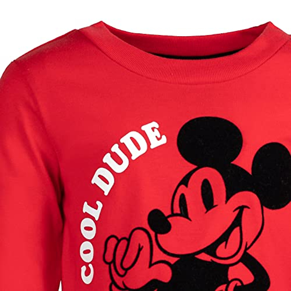 Disney Mickey Mouse Infant Baby Boys 2 Pack Long Sleeve T-Shirts Black/Red 18 Months