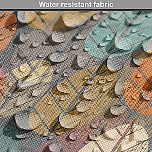 Ambesonne Autumn Fabric by The Yard, for Hobby DIY Projects and Sewing Colorful Round Leaves Art Seasonal Repetition Creative Nature Art Composition, Decorative Home Accents Fabric, 3 Yards, Orange