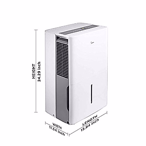 Midea 4,500 Sq. Ft. Energy Star Certified Dehumidifier With Reusable Air Filter 50 Pint - Ideal For Basements, Large & Medium Sized Rooms, And Bathrooms (White)