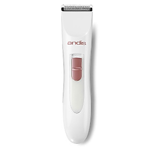 Andis 24630 Women's Personal Electric Trimmer - Detachable Stainless-Steel Blade - for Legs, Underarms Hair Removal - Rechargeable Cordless Slim Design - 6-Piece Kit, White