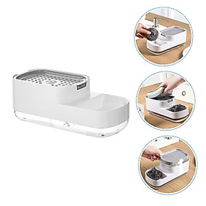 FRCOLOR Box Push Type soap Dispenser soap Spong Holder Sponge Sink Holder soap Dispenser Sponge Holder Kitchen soap Holder Dish Washing Dish Dispenser White Tray Dish Shape abs