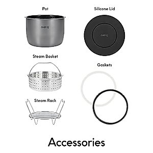 CHEF iQ Pressure Cooker with WiFi and Built-in Scale - Easy-to-Use 10-in-1 Multicooker with 1000+ Guided Recipes - Instant Meals for Foodies - 6 Quart - Family Size
