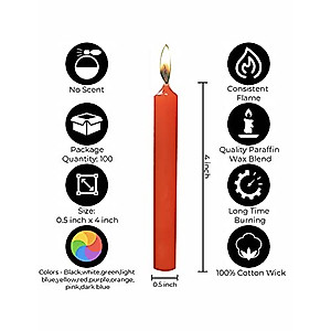 Dinil - Spell Candles for Rituals, Birthdays, Spells, Premium Chime Candles ( 100, White)