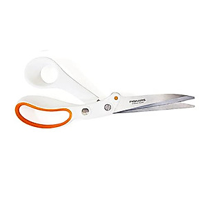 Fiskars Razor Edge All Purpose Scissors, Length: 24 cm, Stainless Steel Blade/Plastic Handles, White/Orange, Amplify, 1005225