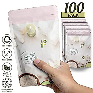 Resealable Standup Bags 3x4.7 +4x6 + 5x8 inches. 100 Pk – Airtight, Waterproof, Zip Lock Seal and/or Heat Seal - Opaque Foil Pouch - Food Grade Bags For Long Shelf-Life and Multipurpose Storage.