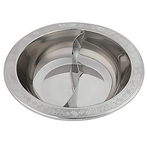 Divided Hot Pot, Stainless Steel Shabu Hot Pot Divided Hot Pot Pan Extra Thick Divided Stainless Steel Hot Pot for Induction Cooker Cooking Pot Chinese Fondue