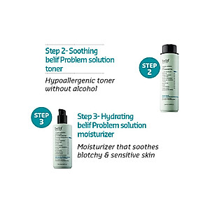 belif Problem Solution Toner | Facial Toner for Acne-Prone & Oily Skin | Antioxidants & Tea Tree Oil Soothes Blemishes & Prevents Future Breakouts | Sensitive Skin Toner for Women & Men | 6.75 Fl Oz