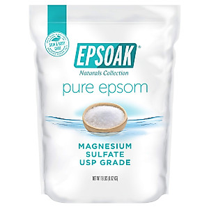 Epsoak Epsom Salt 19 lb. Magnesium Sulfate USP. (Qty. 1 x 19lb. Bags) Resealable Epsom Salt Bulk Bags Unscented, Made in The USA, Cruelty-Free Certified