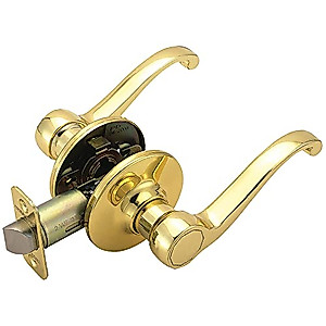 Design House 783035 Scroll 2-Way Adjustable Passage Door Lever, Polished Brass
