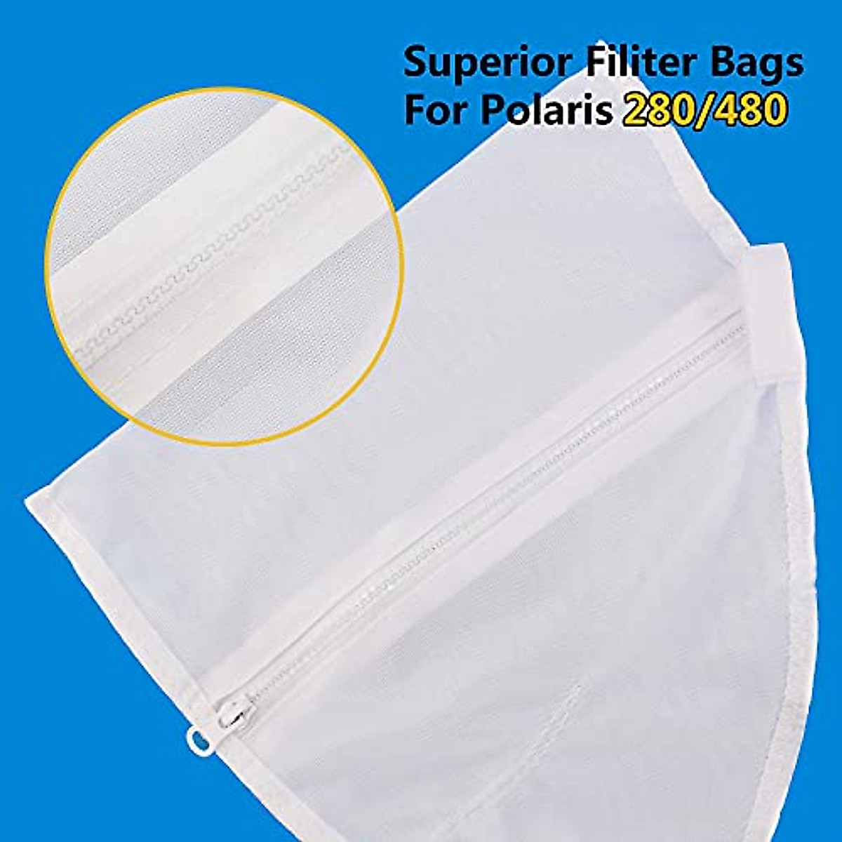 Lydia's Deal Pool Cleaner All Purpose Bag K16 K13 Replacement Fits for Polaris 280, 480 Pool Cleaner with Zippered (2 Pack)