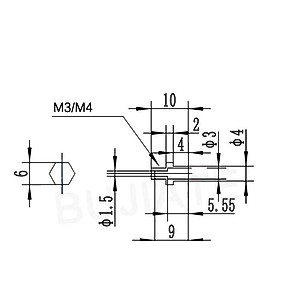 1Pcs K-Type Thermocouple Temperature Sensor Fixing Screws M4 Thread for 3D Printer (M4 Thread, 1Pcs)