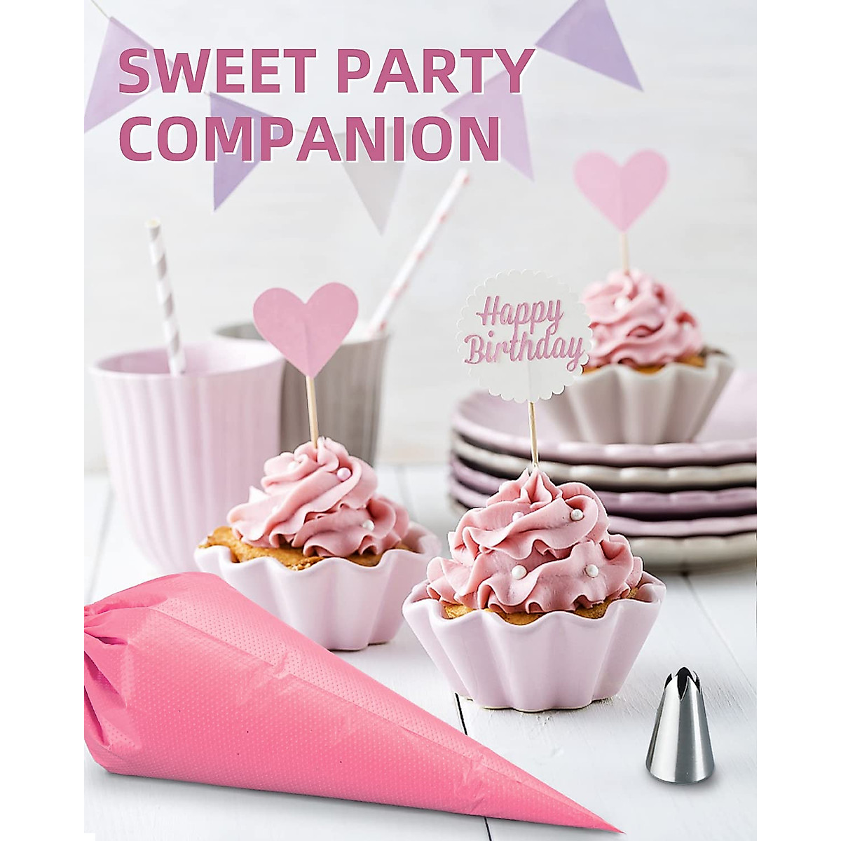 Labeol 200Pcs Disposable Piping Bags 16 Inch 12 Inch Pastry Bags Royal Icing Bags Tipless Frosting Bags Cookie Cake Decorating Bakery Bags Party Favor Bags Baking Supplies Christmas