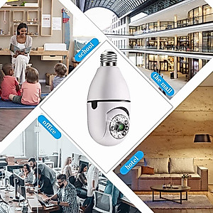 Light Bulb Camera, 1080P Wireless Home Security Camera, 360 Degree 2.4GHz WiFi Smart Surveillance Cam with Motion Detection Alarm Night Vision