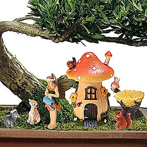 Sparkle Race Fairy Garden Accessories Kit with Miniature Figurines, Fairy Garden Kit for Kids Gnomes Garden Decorations, Fairy Village with Mini Fairy Figurines Outdoor & Indoor Ornaments Home Decor