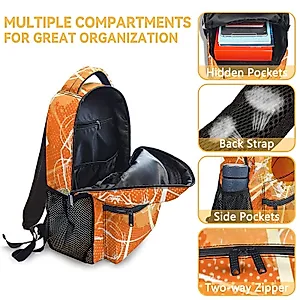 COOPASIA Basketball Backpack for Girls Boys, 16 Inch Basketball Theme Bookbag with Adjustable Straps, Durable, Lightweight, School Bag with Large Capacity