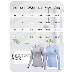 2 Pieces Women Long Sleeve Workout Shirt Seamless Workout Shirts with Thumb Holes Fitted Top Sports Yoga Athletic Shirt Top (Gray, Blue, X-Small)