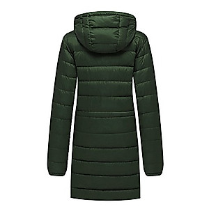 wantdo Women's Insulated Puffer Jacket Warm Spring Jackets (Blackish Green, Large)