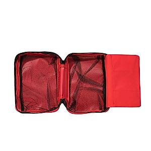 Jipemtra Red First Aid Bag Empty Travel Rescue Pouch First Responder Storage Compact Survival Medicine Bag for Car Home Office Kitchen Sport Outdoors