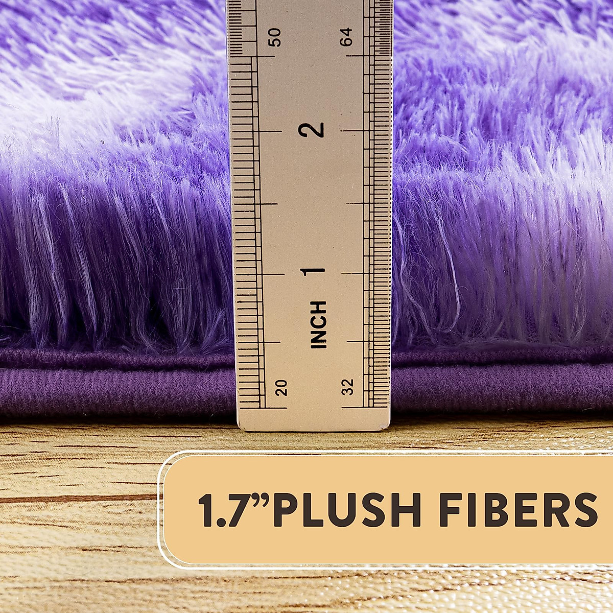 Ultra Soft Rug for Living Room, 6X9 Ft Tie-Dyed Purple Fluffy Shag Area Rug for Bedroom, Modern Shaggy Carpets Fuzzy Rug for Teens Dorm, Upgrade Anti-Skid Durable Fuzzy Plush Rug