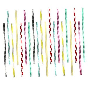 SOLUSTRE 20pcs Color Striped Straws Reusable Straws Wedding Straws Paper Cocktail Drinking Straws Party Paper Cocktail Straws Paper Straws Coffee Straw Disposable Set Pp Baby