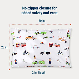 Wildkin Kids Microfiber Pillow Case for Boys and Girls, Soft Breathable Microfiber Fabric, Measures 20 x 30 Inches, Fits a Standard Size Pillow (Heroes)