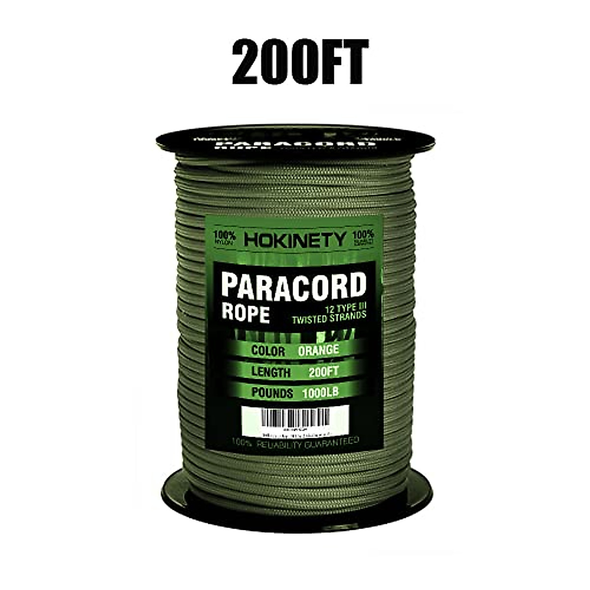 1000Ib Paracord Rope - 100ft 200ft 500ft 1000ft 4mm,12 Strand Parachute Spool Cord,para Cord Lanyard for Camping,Hammock,Clothsline,Hiking,Fishing,Survival braceletand Survival
