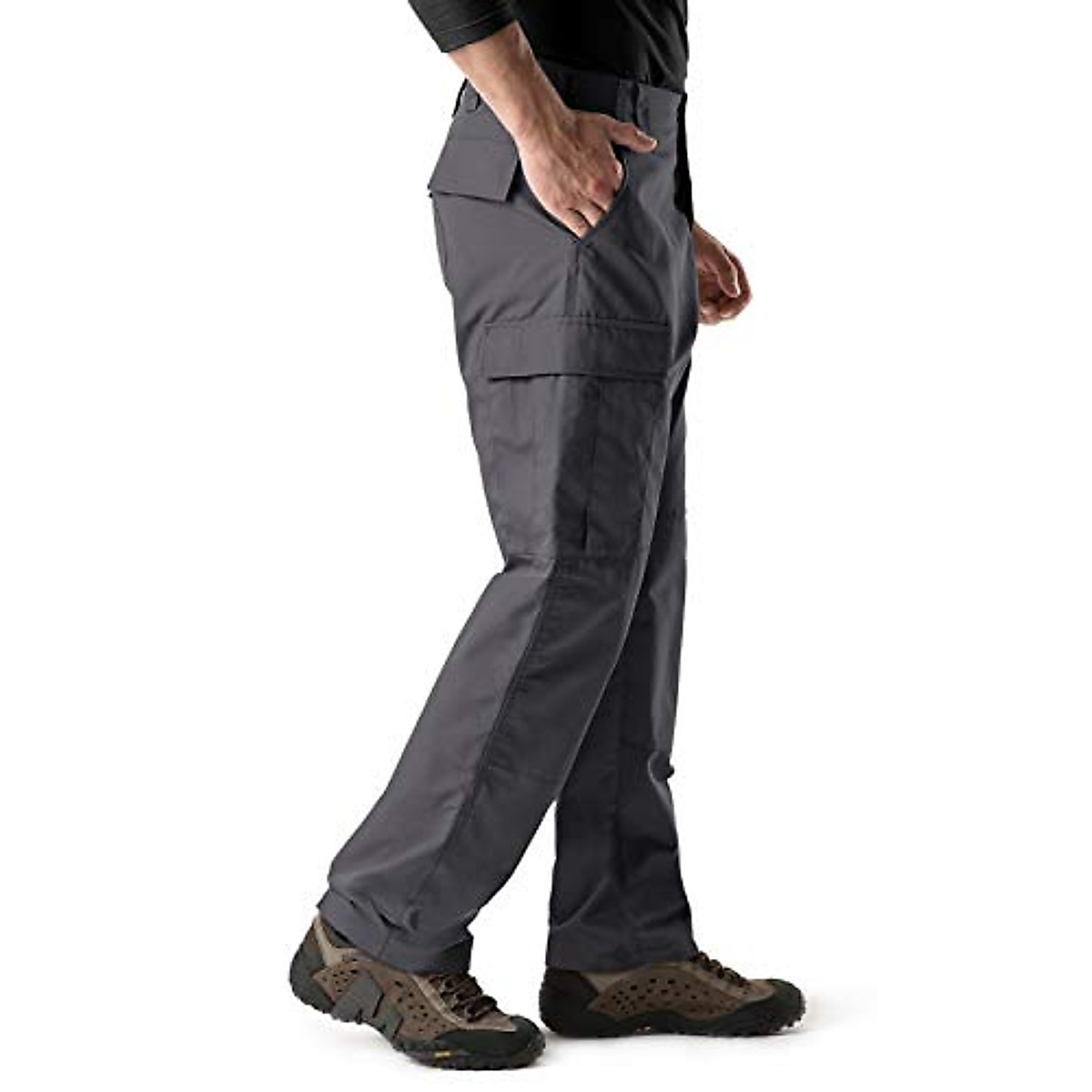 CQR Men's Tactical Combat Cargo Pants, Water Resistant Ripstop, Military Outdoor Hiking Work Apparel, Brigade Pants Charcoal, X-Large