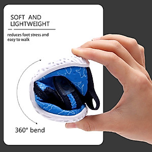 FEETCITY Water Shoes for Baby Boys and Girls Barefoot Aqua Socks Quick Dry Beach Swim Pool Shoe Blue Shark 6-12 Months Infant