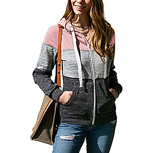 DOUBLJU Lightweight Thin Zip-Up Casual Hoodie Jackets for Womens with Plus Size