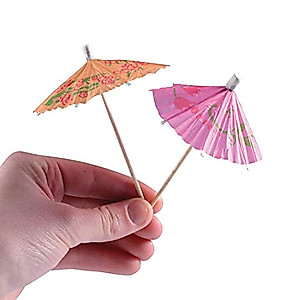 Prextex Drink Umbrella Cocktail Picks - Bulk Pack of 220 Assorted Tropical Decor Party Picks with Parasol | Cocktail Umbrellas for Drinks, Tiki Bars, Picnics, Cake Toppers