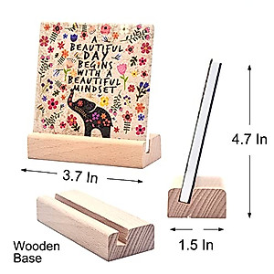 Inspirational Quotes Desk Decor Gifts For Women Girls Friends-Motivational Sign Ceramic Plaque With Wooden Stand-Cheer Up Gifts For Friends Women (beautiful day)