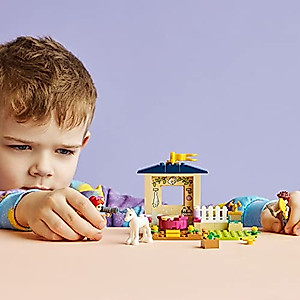 LEGO Friends Pony-Washing Stable 41696 Horse Toy with Mia Mini- Doll, Farm Animal Care Set, Gift Idea for Kids, Girls and Boys 4 Plus Years Old