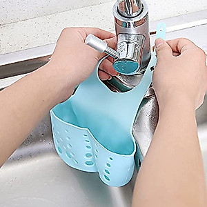 Ochine Kitchen Sink Hanging Storage Basket Sink Sponge Holder Hanging Kitchen Sink Caddy Sponge Holder Sink Soap Box Organizer Shelf Hanging Kitchen Sink Organizer Rack Kitchen Storage Accessories
