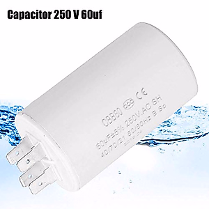 250V CBB60 Run Capacitor,60UF 50 / 60Hz Cylinder Run Capacitor,Heat Resisting, Low Leakage, Low Loss and Low Impedance,for Washer, Pump and Motors